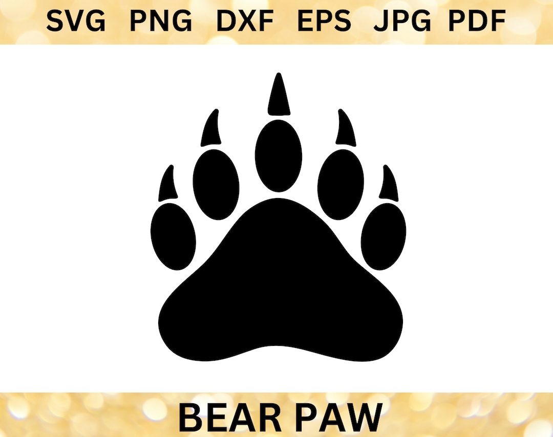 BEAR FOOTPRINTS SVG Monster Claw Cricut Bear Tracks Png Wildlife Cut ...