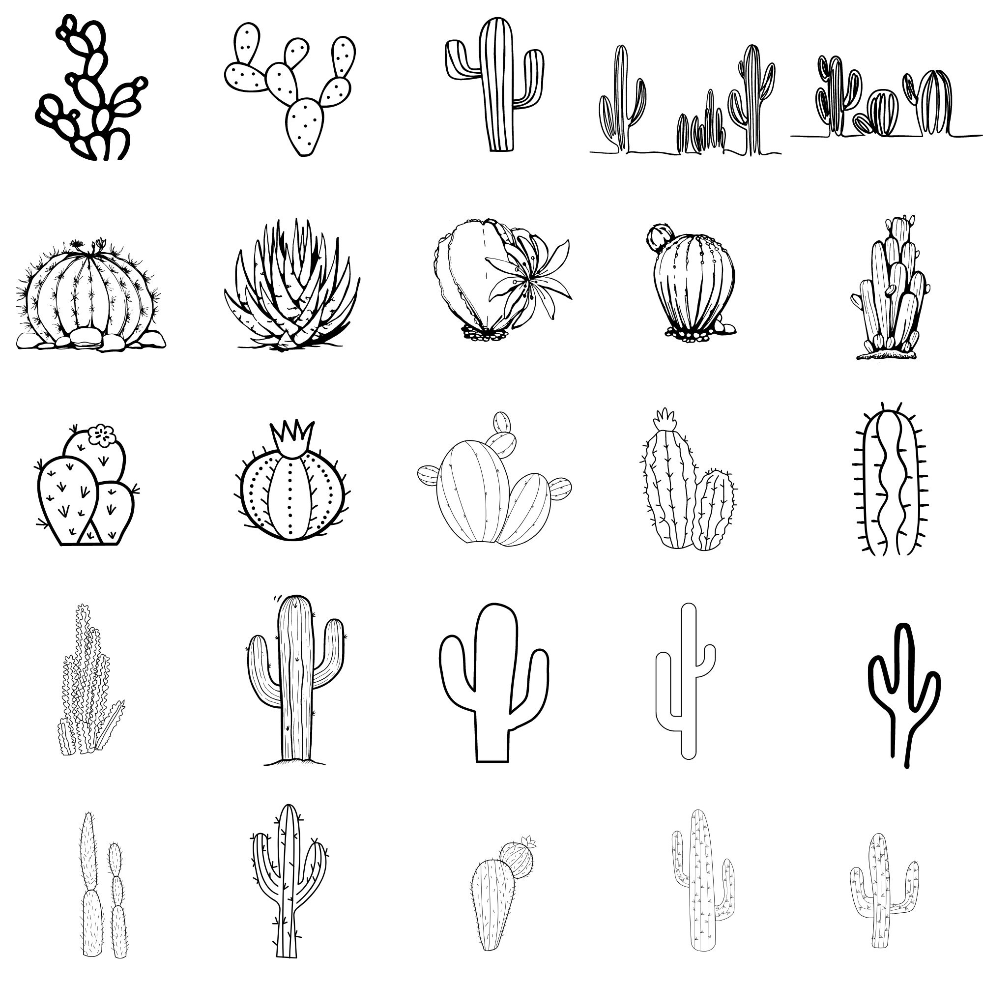 101 Cactus SVG Bundle Cactus Flower SVG File Succulent Png for - Etsy ...