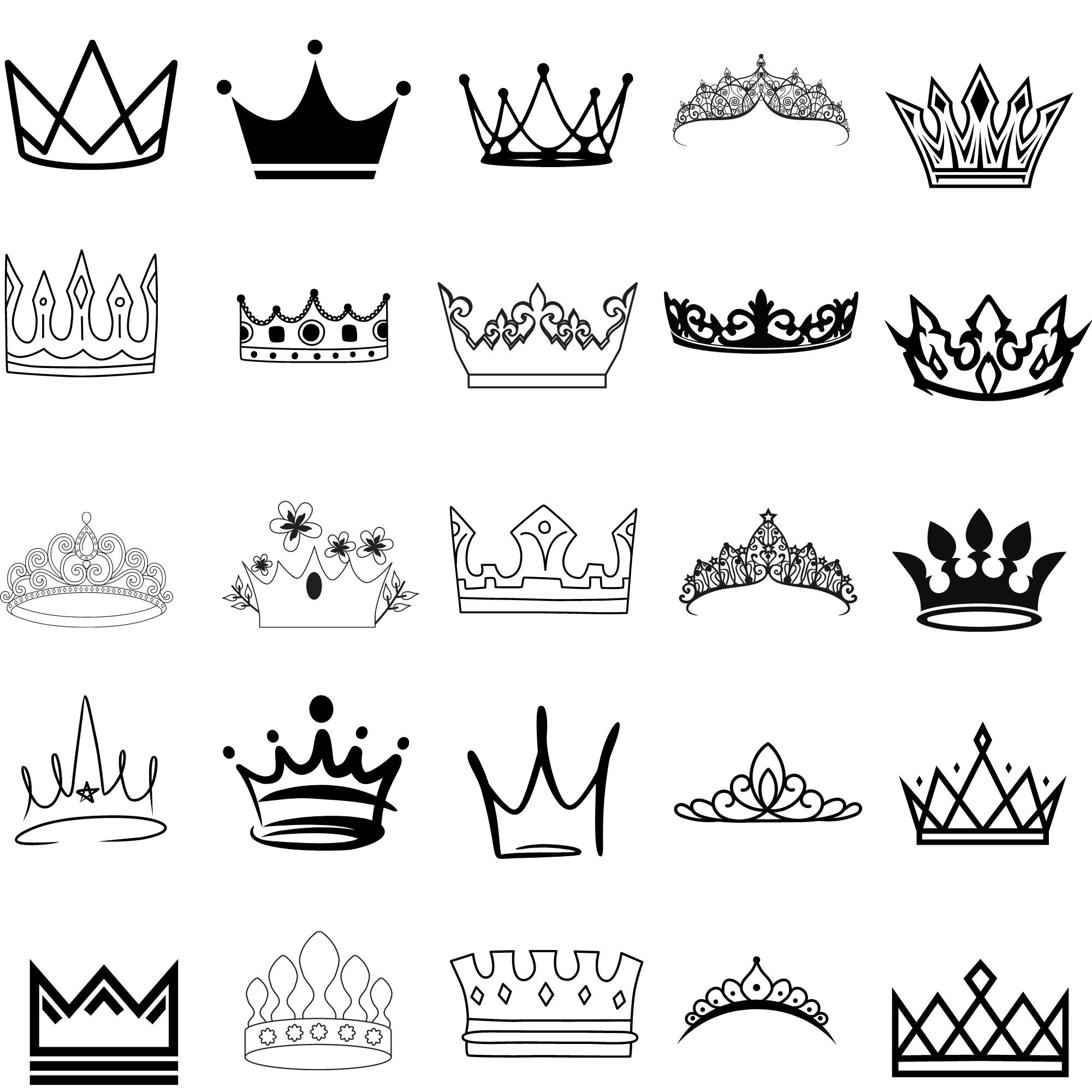 100 Royal Crown Svg Bundle Queen Crown Sketch Cut Files Etsy Uk