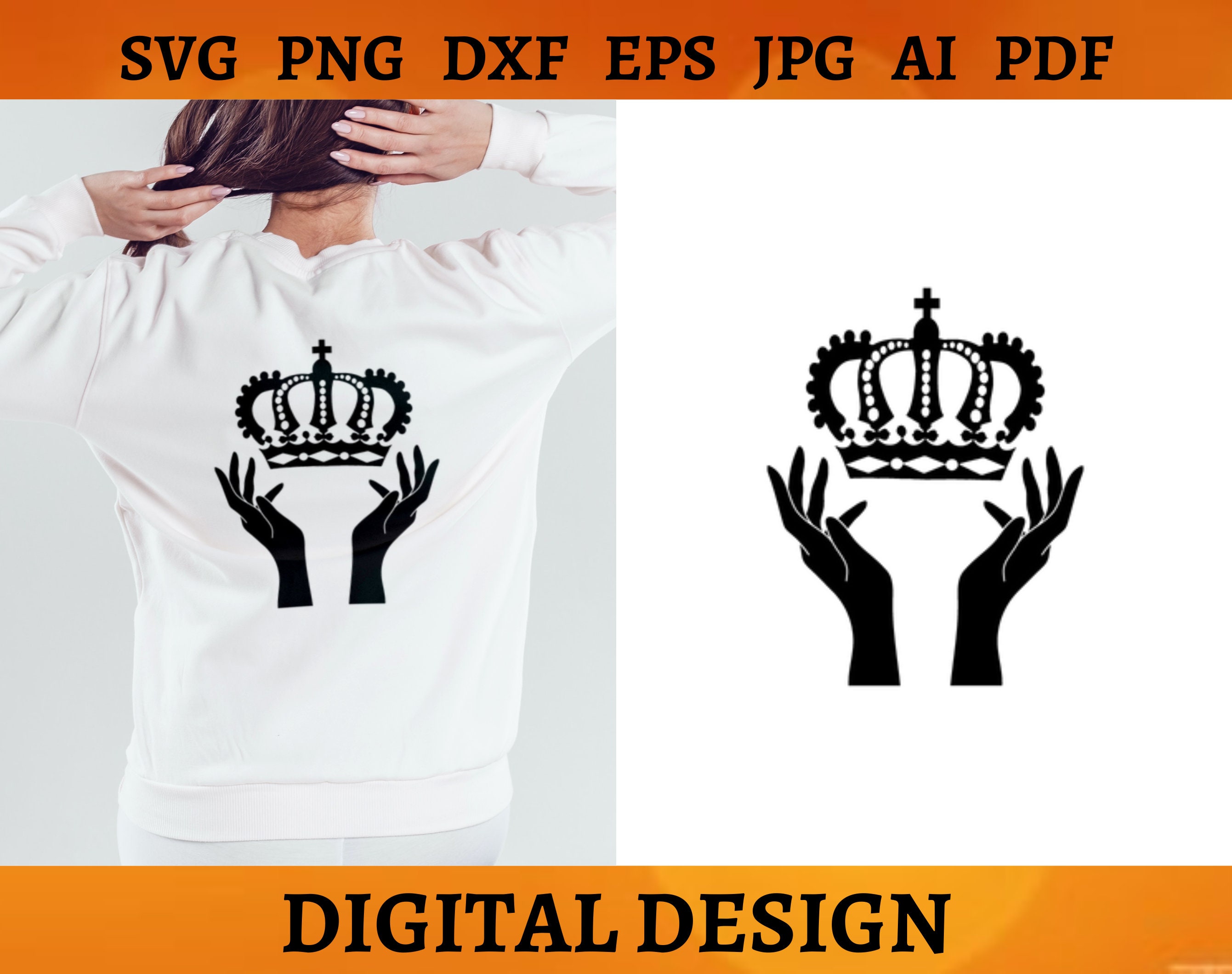 Hands With Crown SVG Crown PNG Transparent Background for - Etsy UK