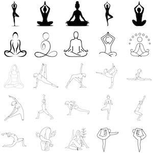 100 YOGA POSES Svg Bundle Yoga CRICUT Stretching Png Fitness Svg Files ...