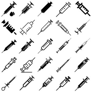 50 SYRINGE SVG Bundle Needle CRICUT Equipment Cut File Syringe Svg ...