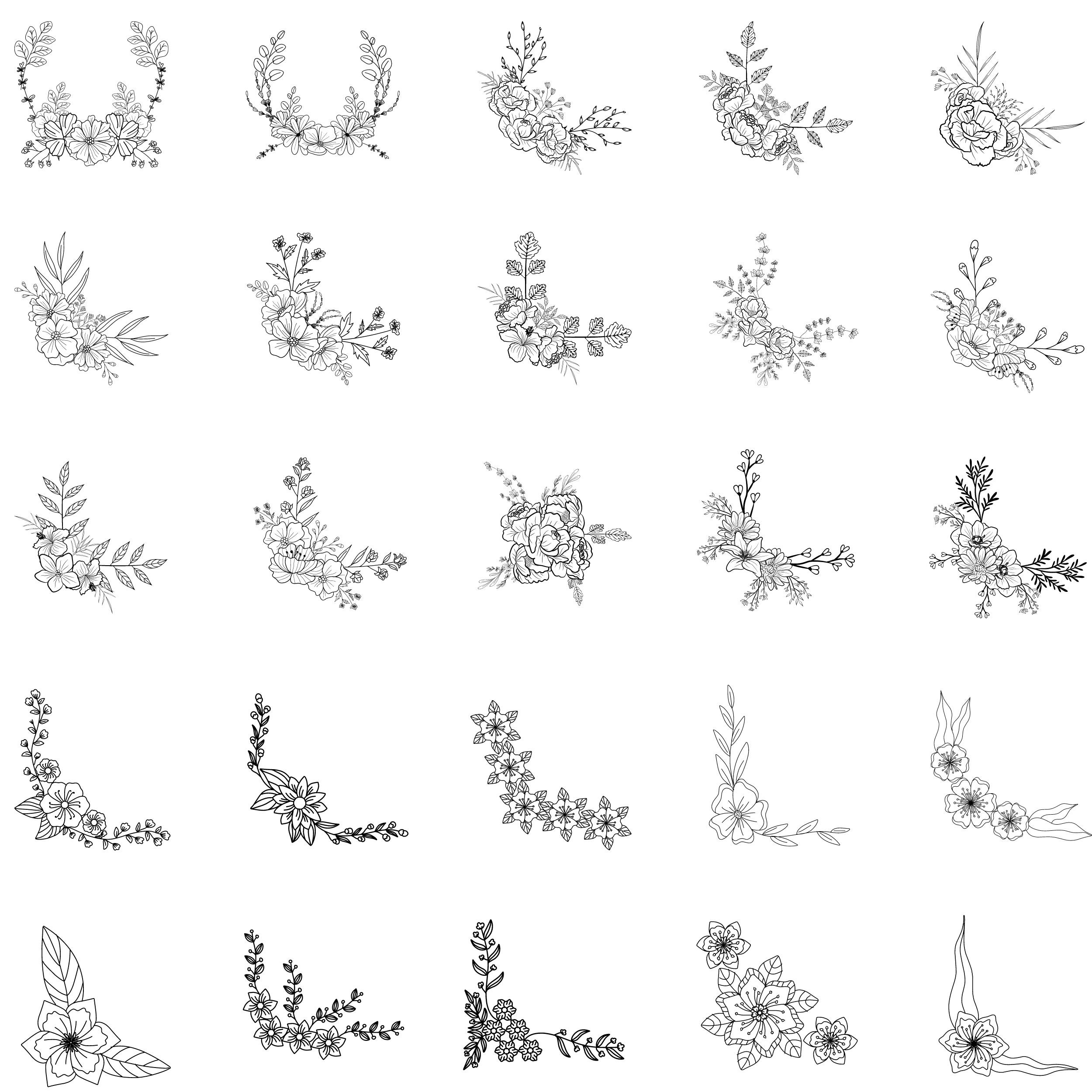 45 FLOWER ARRANGEMENT SVG File Bundle Flowers Border Cut Files - Etsy