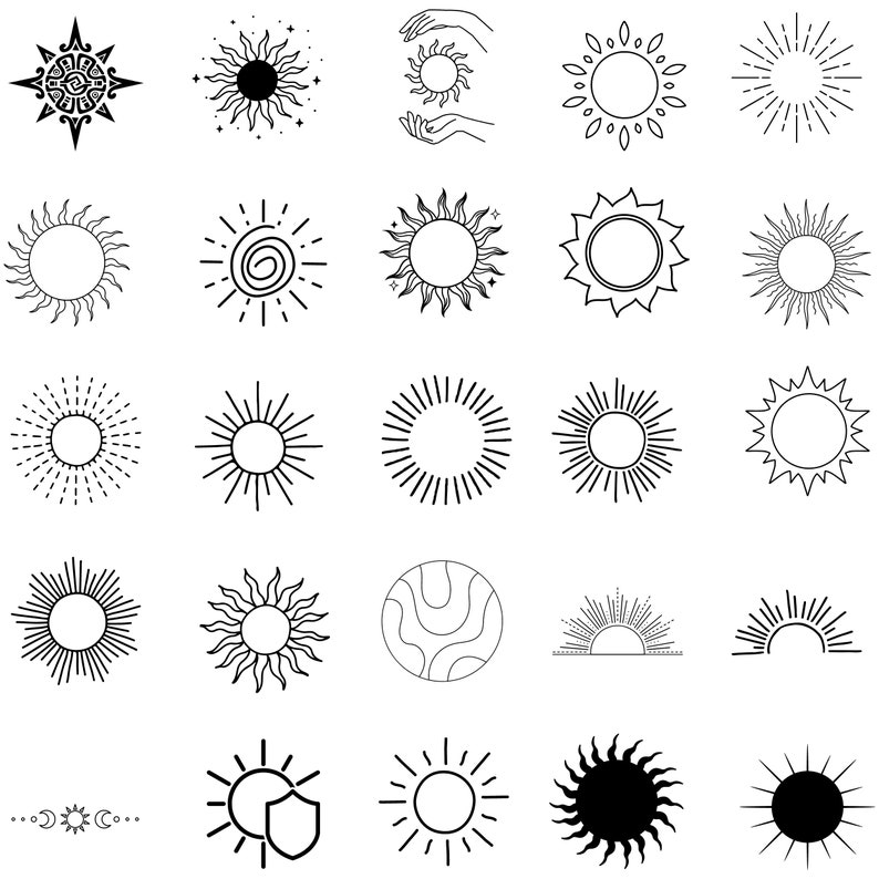 101 SUN SVG Bundle Sunshine SVG Files Summer Clipart Boho Sun Cut Files ...