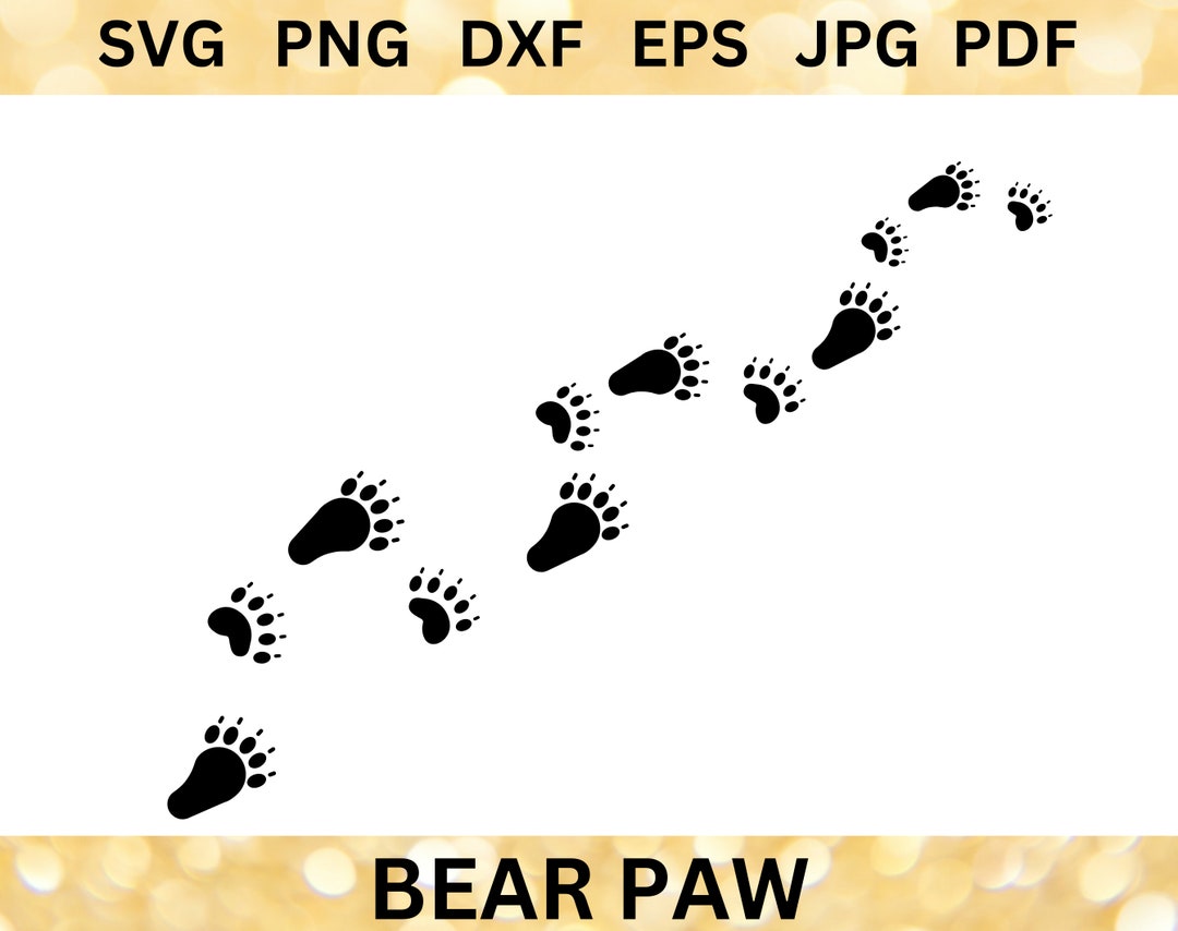 BEAR FOOTPRINTS SVG Monster Claw Cricut Bear Tracks Png Wildlife Cut ...