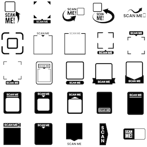 25 Scan Me SVG Bundle Frame QR Code Svg Cricut Icon Cut Files Border QR ...