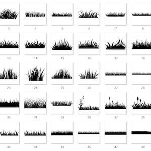 105 Grass SVG Bundle Grass Cricut Landscape Cut Files Plant Silhouette ...