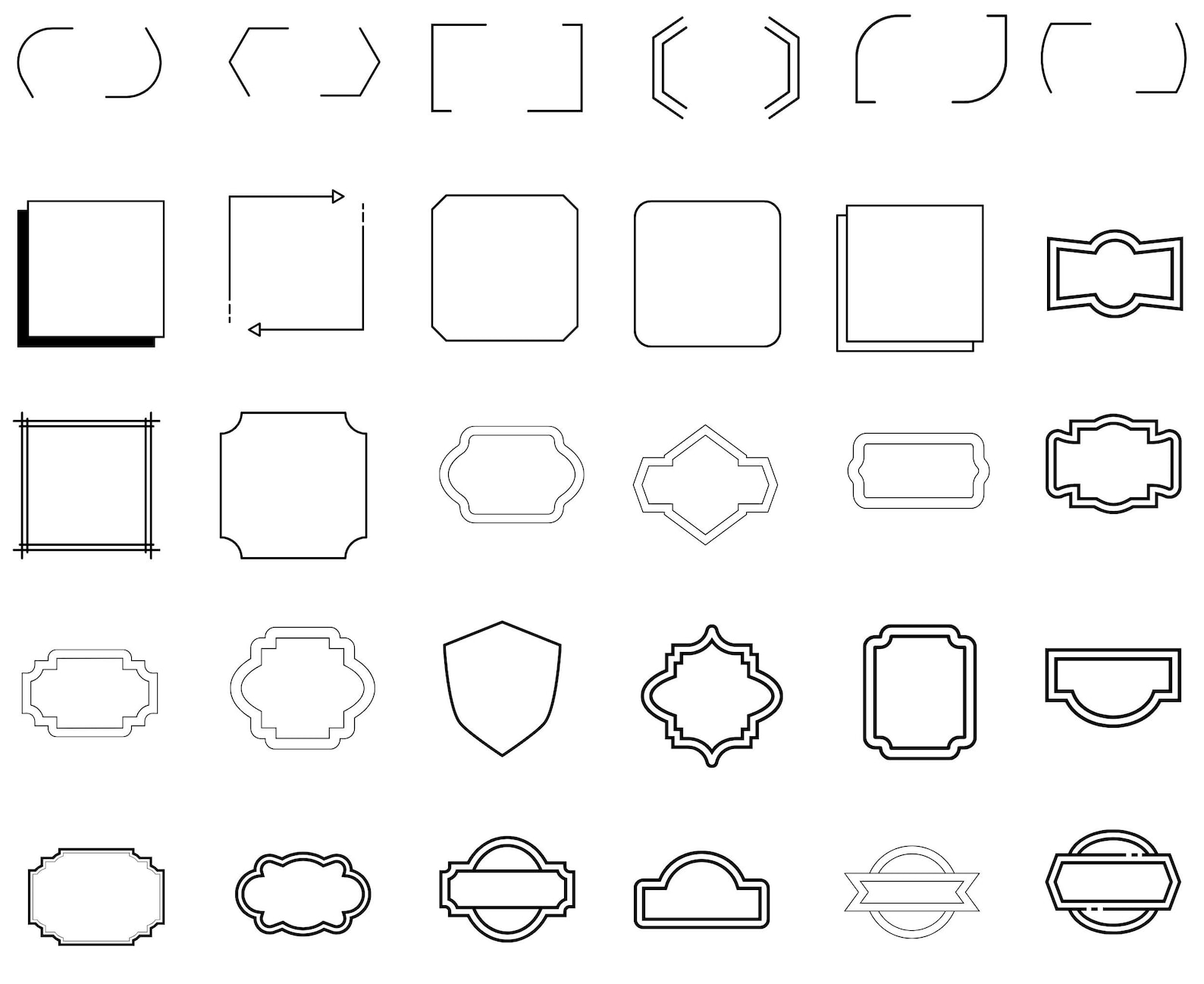 110 TEXT BOX Svg Label CRICUT Tag Clipart Shapes Svg Frames - Etsy