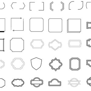 110 TEXT BOX Svg Label CRICUT Tag Clipart Shapes Svg Frames Png Label ...