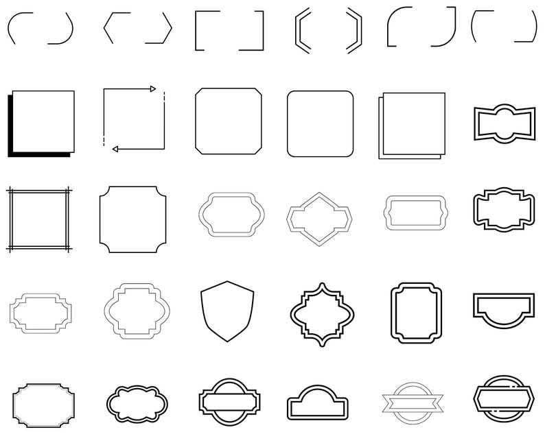 110 TEXT BOX Svg Label CRICUT Tag Clipart Shapes Svg Frames - Etsy