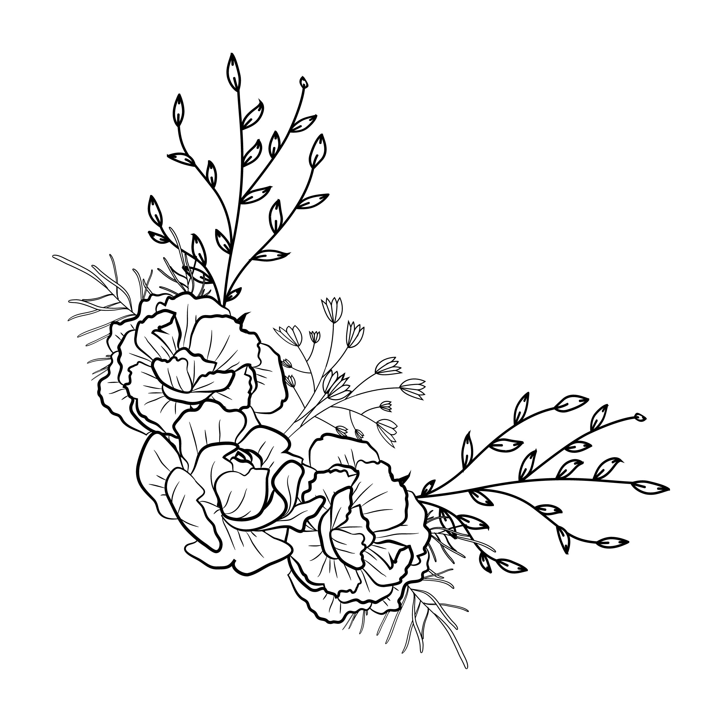 45 FLOWER ARRANGEMENT SVG File Bundle Flowers Border Cut Files Wedding ...