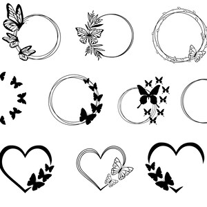 10 BUTTERFLY FRAME SVG Bundle Butterfly Border Svg Files Butterfly ...
