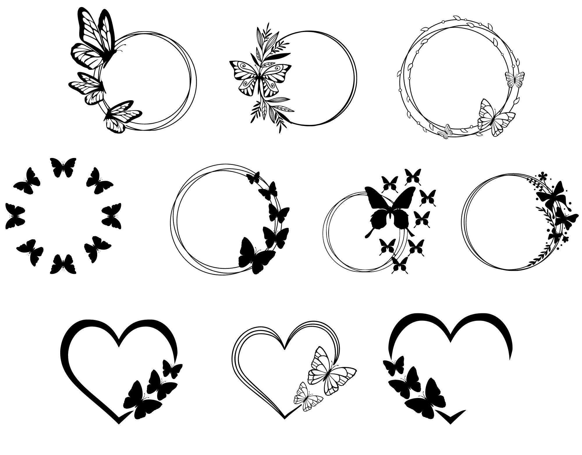 10 BUTTERFLY FRAME SVG Bundle Butterfly Border Svg Files - Etsy Australia