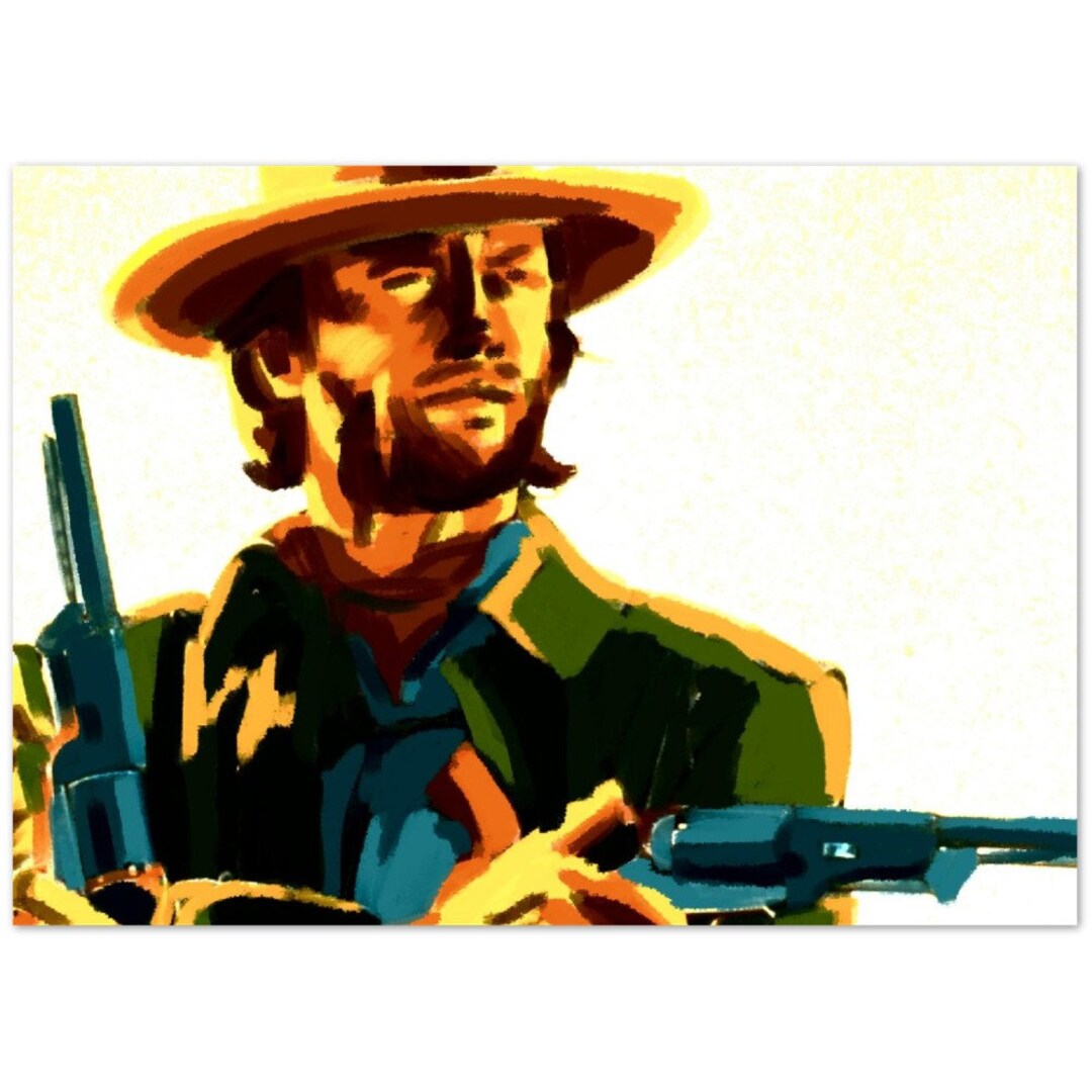Clint Eastwood Artwork Handmade Art Digital Painting - Etsy