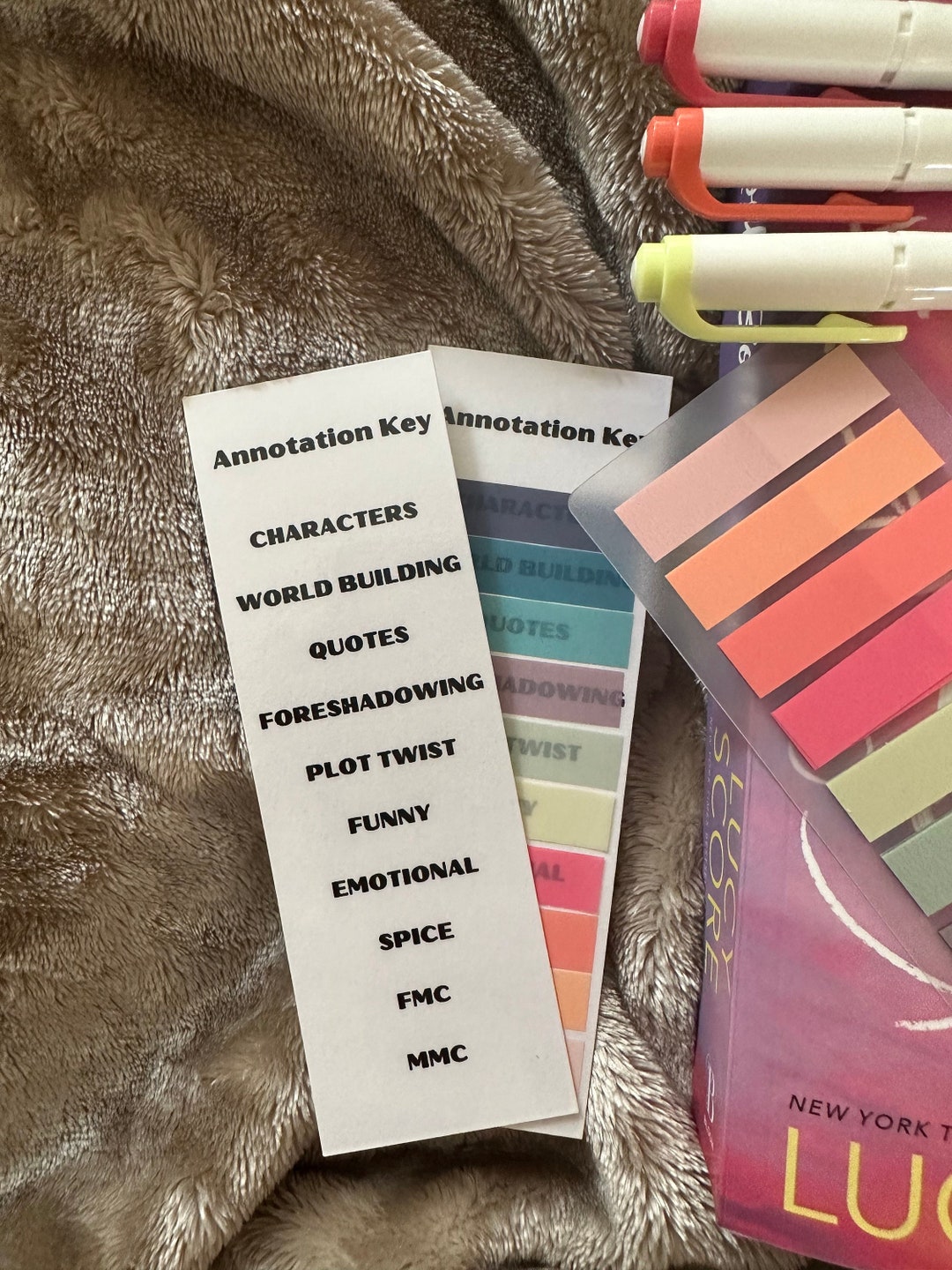 Annotation Key Bookmark / Book Annotating Supplies / Annotation Guide ...