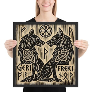 Geri & Freki • Framed Odin’s Wolves Norse Myth Art Print - Etsy
