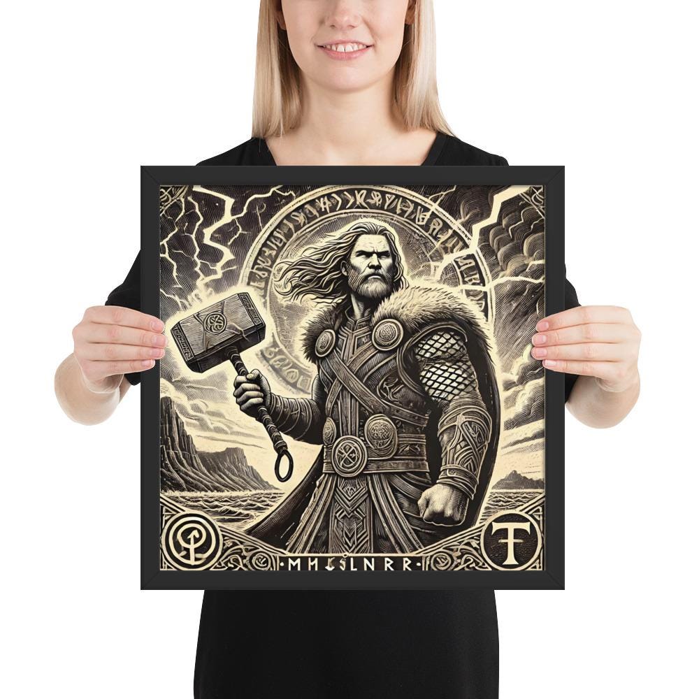 Thor: the Thunder God's Might - Framed Poster - Etsy