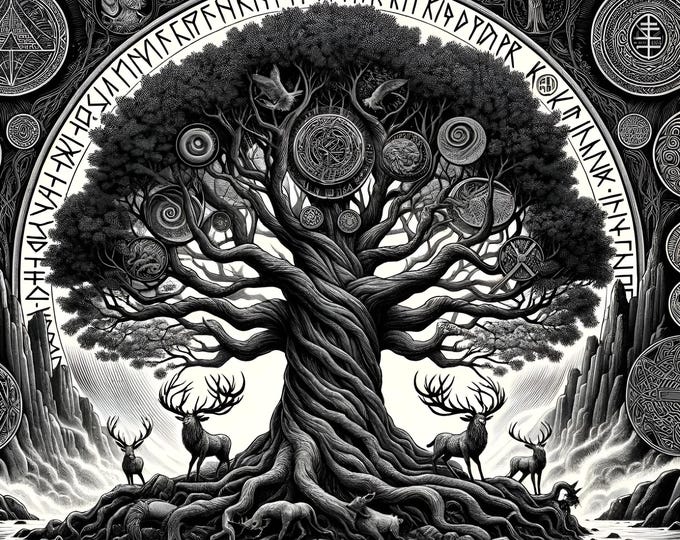 Yggdrasil the World Tree – Viking Norse Mythology Wall Art, Ancient ...