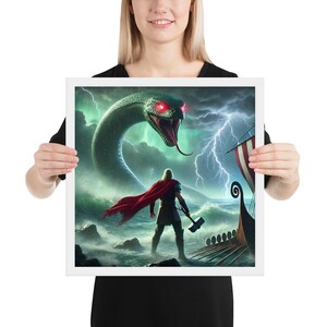 Thor Vs. Jörmungandr - Epic Showdown in Norse Mythology Poster - Etsy