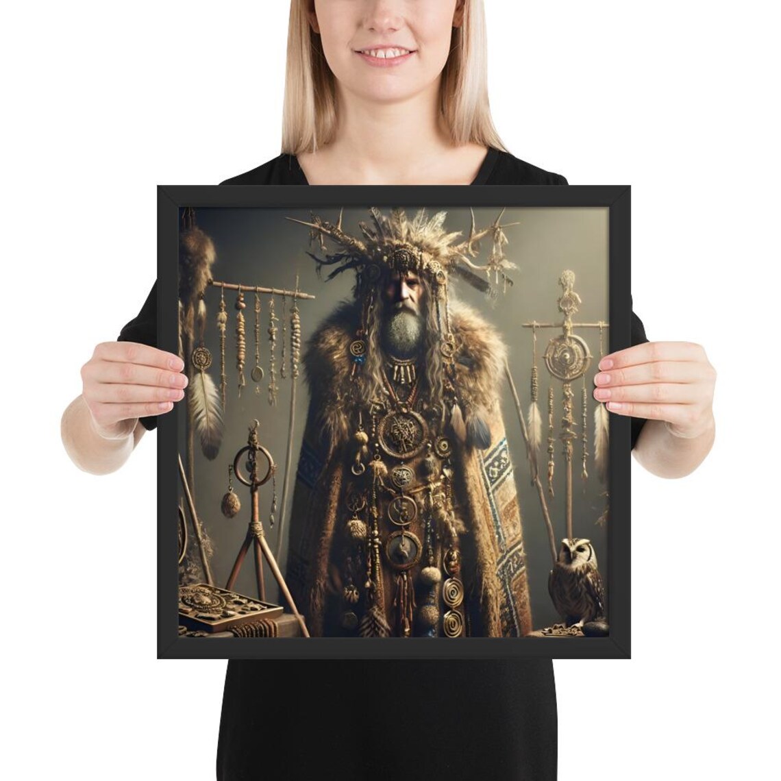 Primal Shaman: Framed Funnelbeaker Culture Spiritual Art Print - Etsy