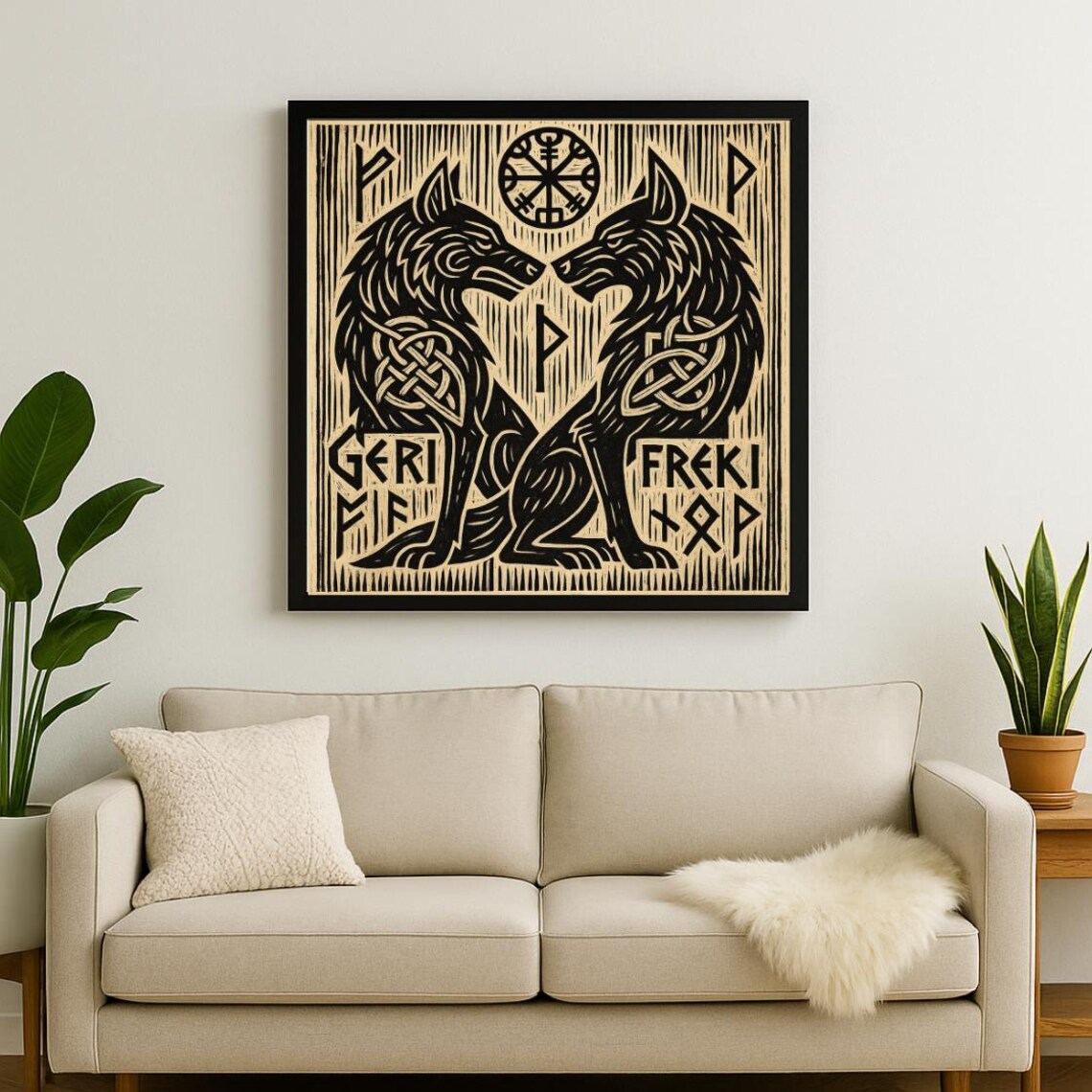 Geri & Freki • Framed Odin’s Wolves Norse Myth Art Print - Etsy