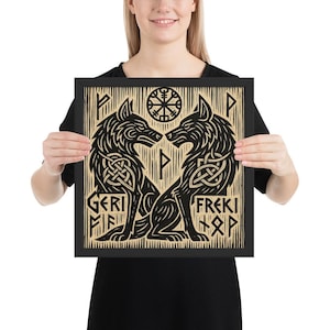 Geri & Freki • Framed Odin’s Wolves Norse Myth Art Print - Etsy