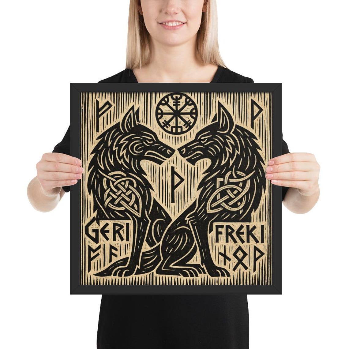 Geri & Freki • Framed Odin’s Wolves Norse Myth Art Print - Etsy