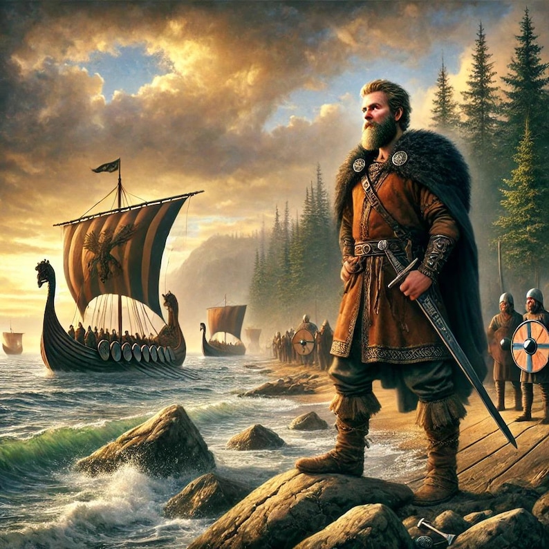 Leif Erikson’s Dawn: Framed Viking Explorer Wall Art - Etsy