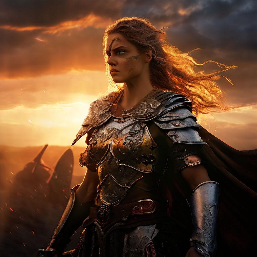 Valkyrie at Dusk - Guardian of the Battlefield - Framed Poster - Etsy