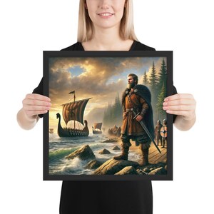Leif Erikson’s Dawn: Framed Viking Explorer Wall Art - Etsy