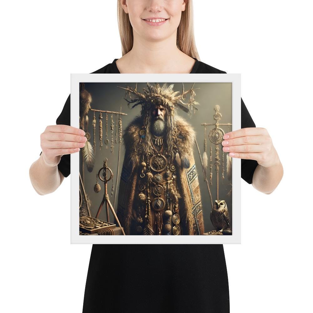 Primal Shaman: Framed Funnelbeaker Culture Spiritual Art Print - Etsy