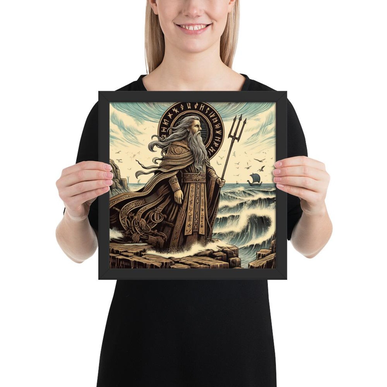 Njord Framed Poster: Keeper of the Seas and Wealth - Etsy