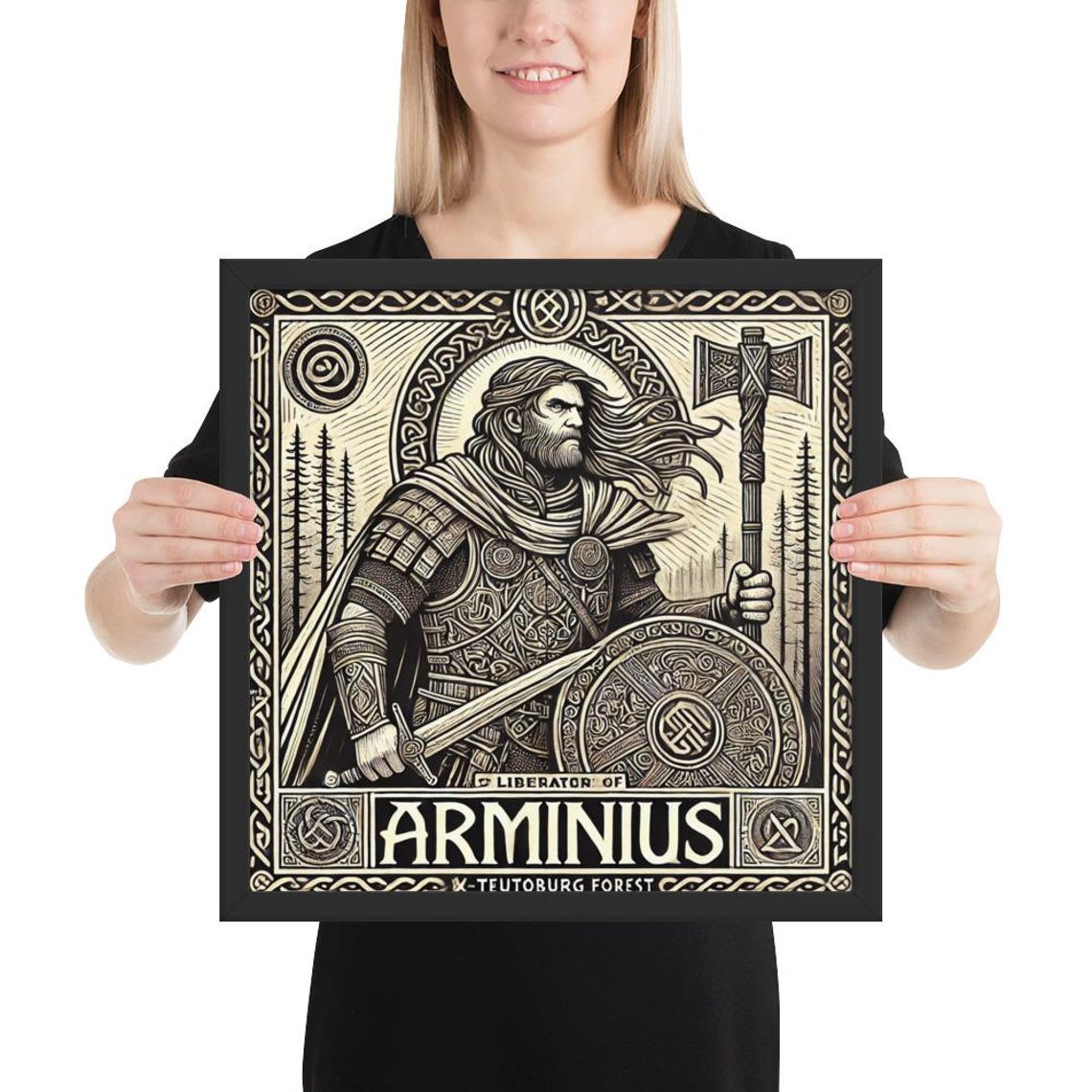 Arminius Framed Poster – Germanic Warrior Wall Art, Teutoburg Forest ...