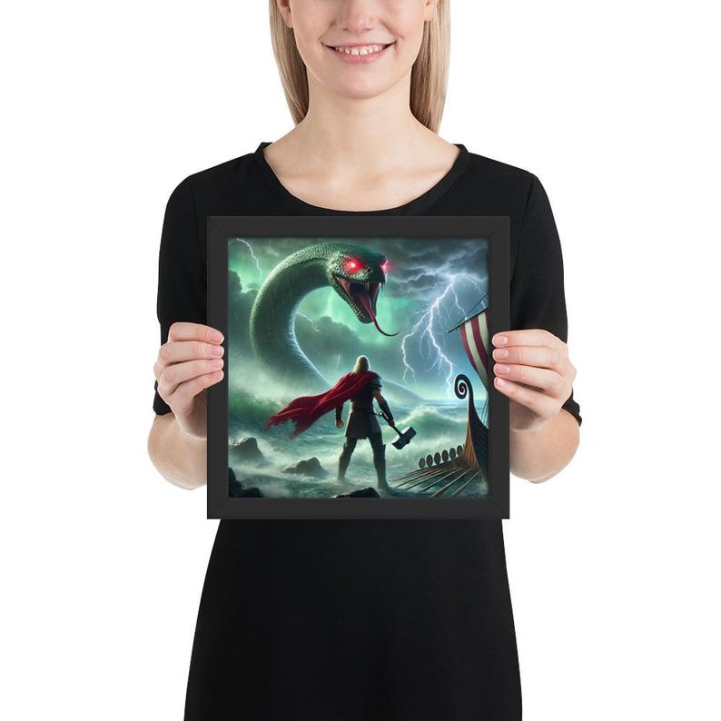 Thor Vs. Jörmungandr - Epic Showdown in Norse Mythology Poster - Etsy