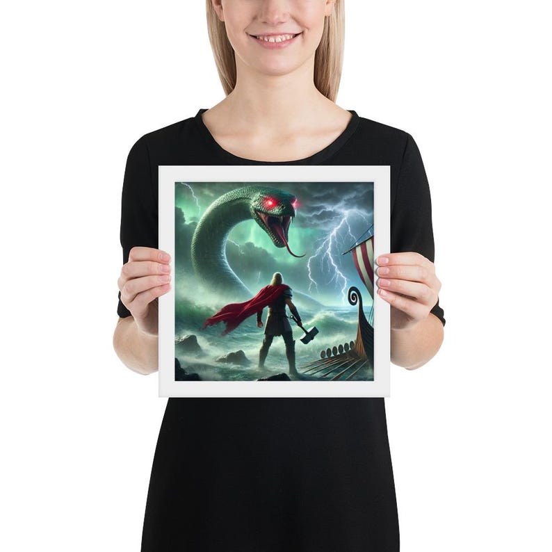 Thor Vs. Jörmungandr - Epic Showdown in Norse Mythology Poster - Etsy