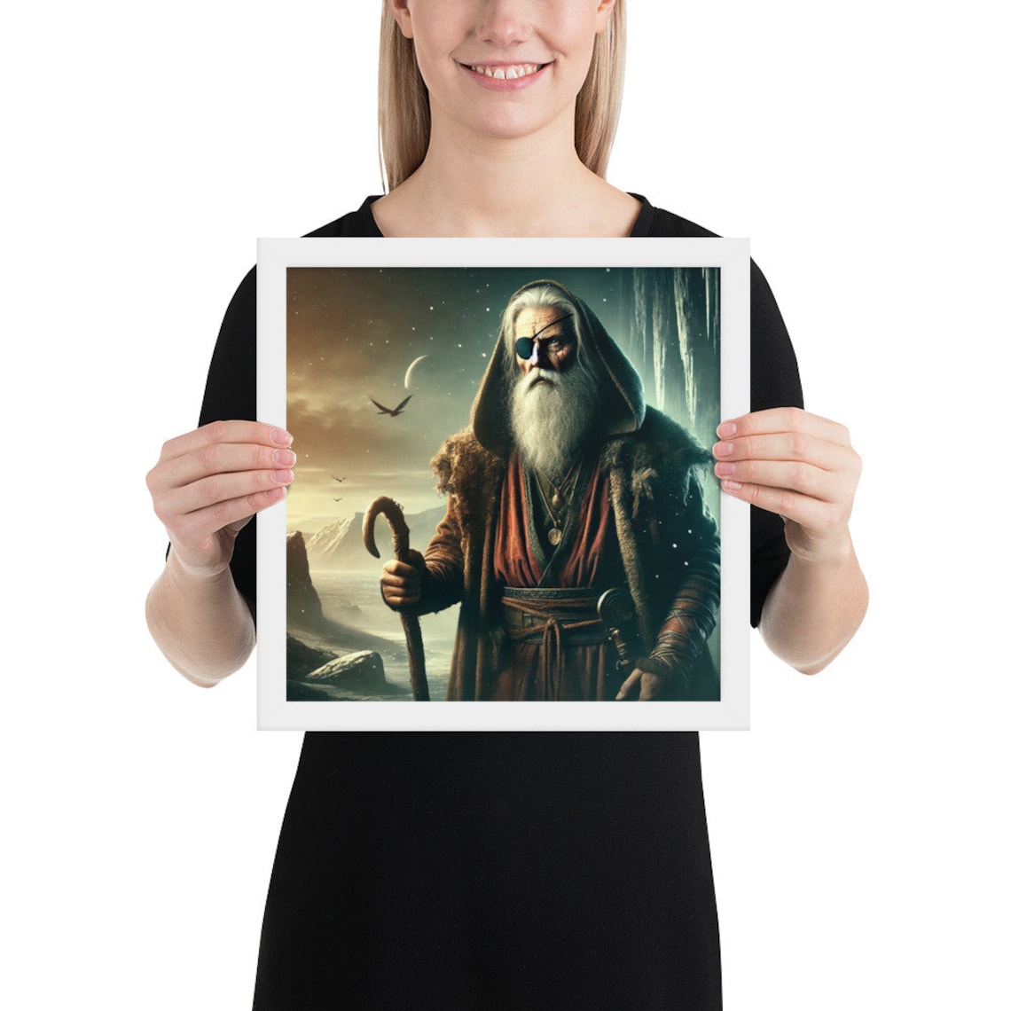 Odin the Wanderer Poster – Norse Mythology Wall Art of the One-eyed God ...