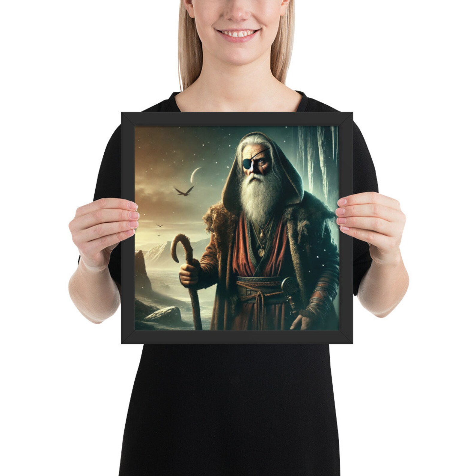 Odin the Wanderer Poster – Norse Mythology Wall Art of the One-eyed God ...