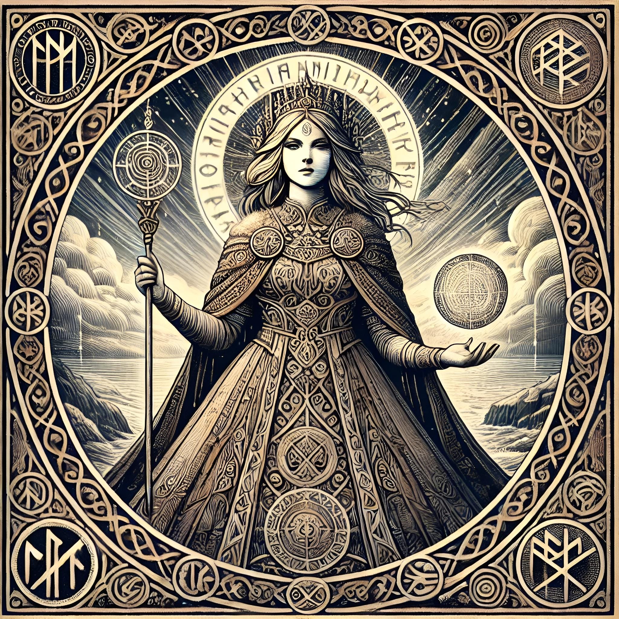 Frigga Framed Poster – Queen of Asgard Norse Art - Etsy