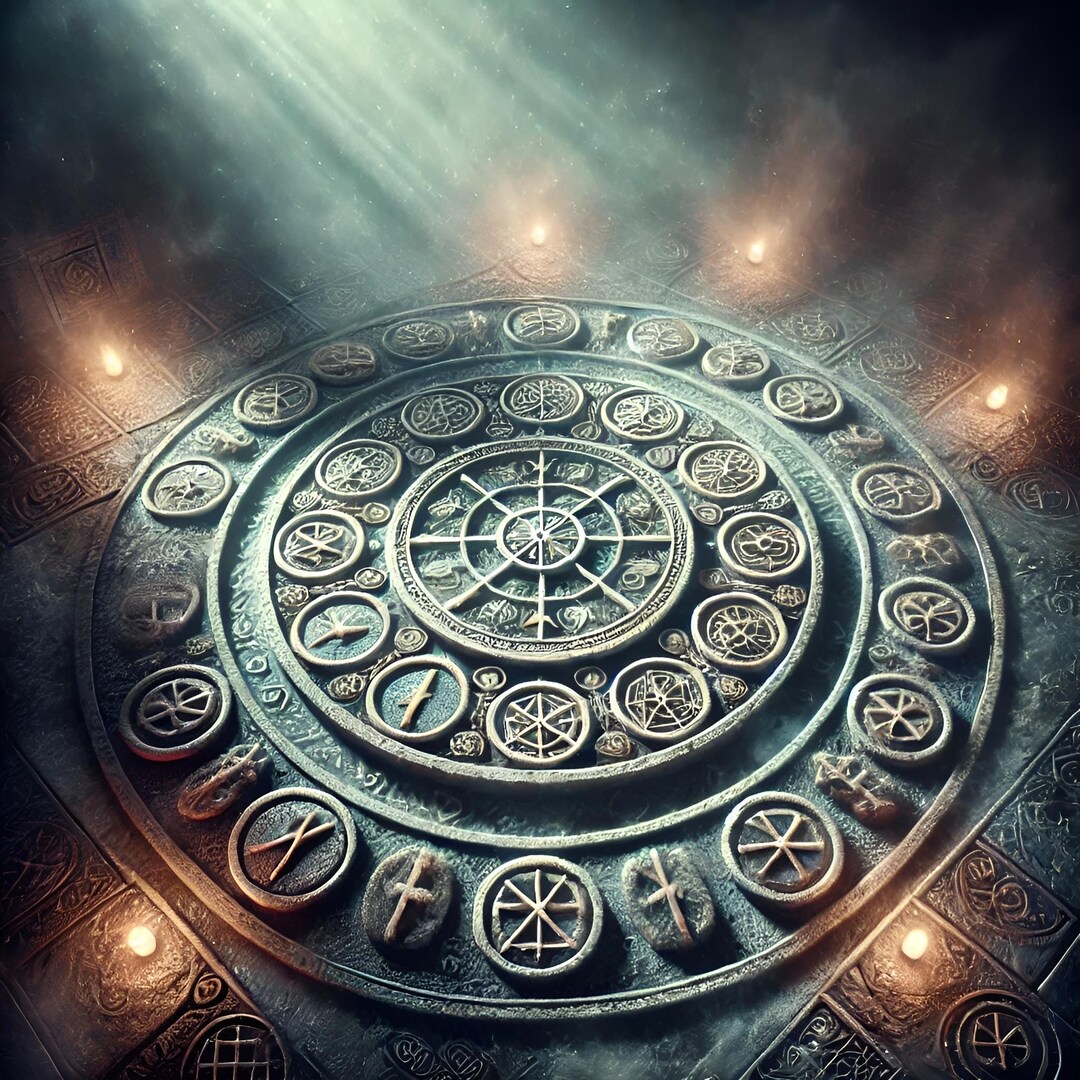 Mystic Wall Art Print - "the Ancient Rune Circle of Power" - Etsy