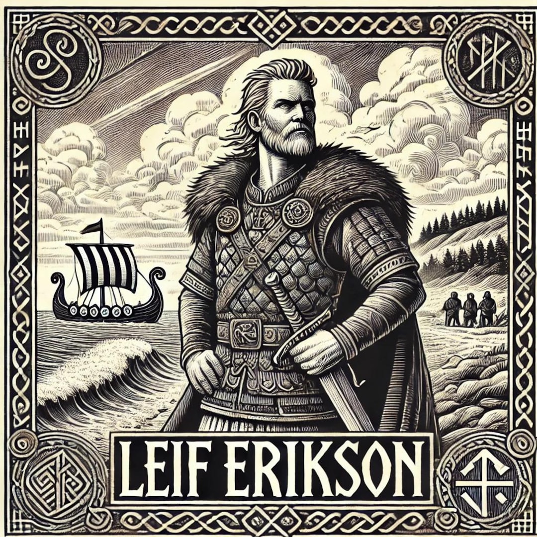 Leif Erikson Wall Art – Viking Explorer Framed Print, Norse Saga Decor ...
