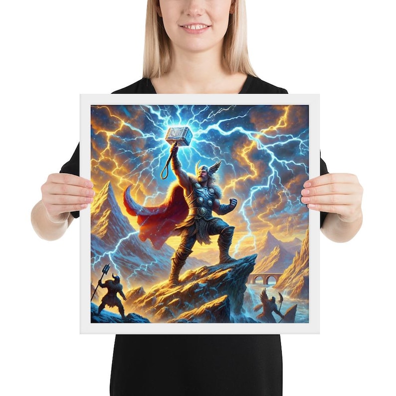Thor - God of Thunder - Epic Norse Mythology Poster - Etsy