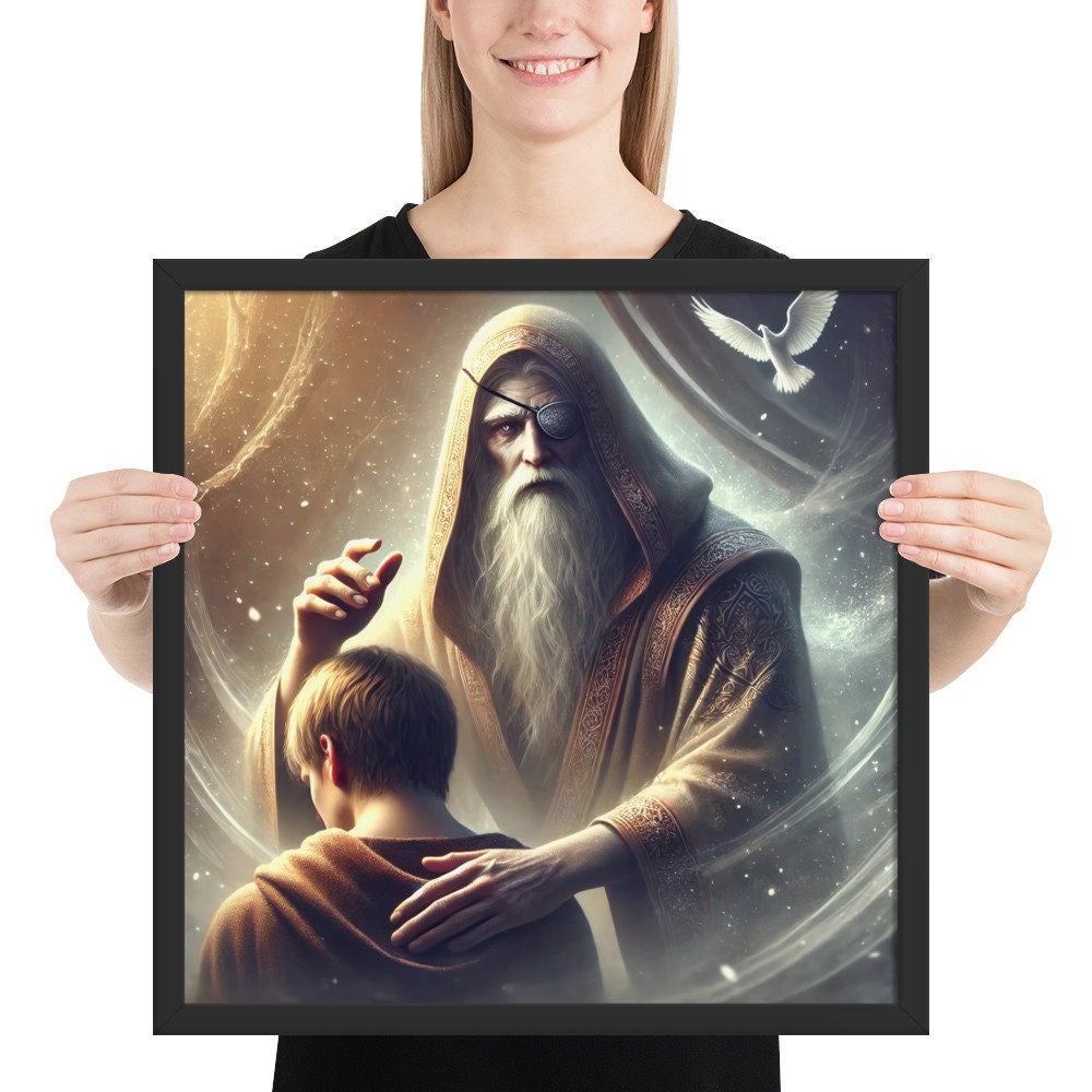Odin’s Blessing - the Fallen Warrior’s Arrival in Valhalla - Framed ...