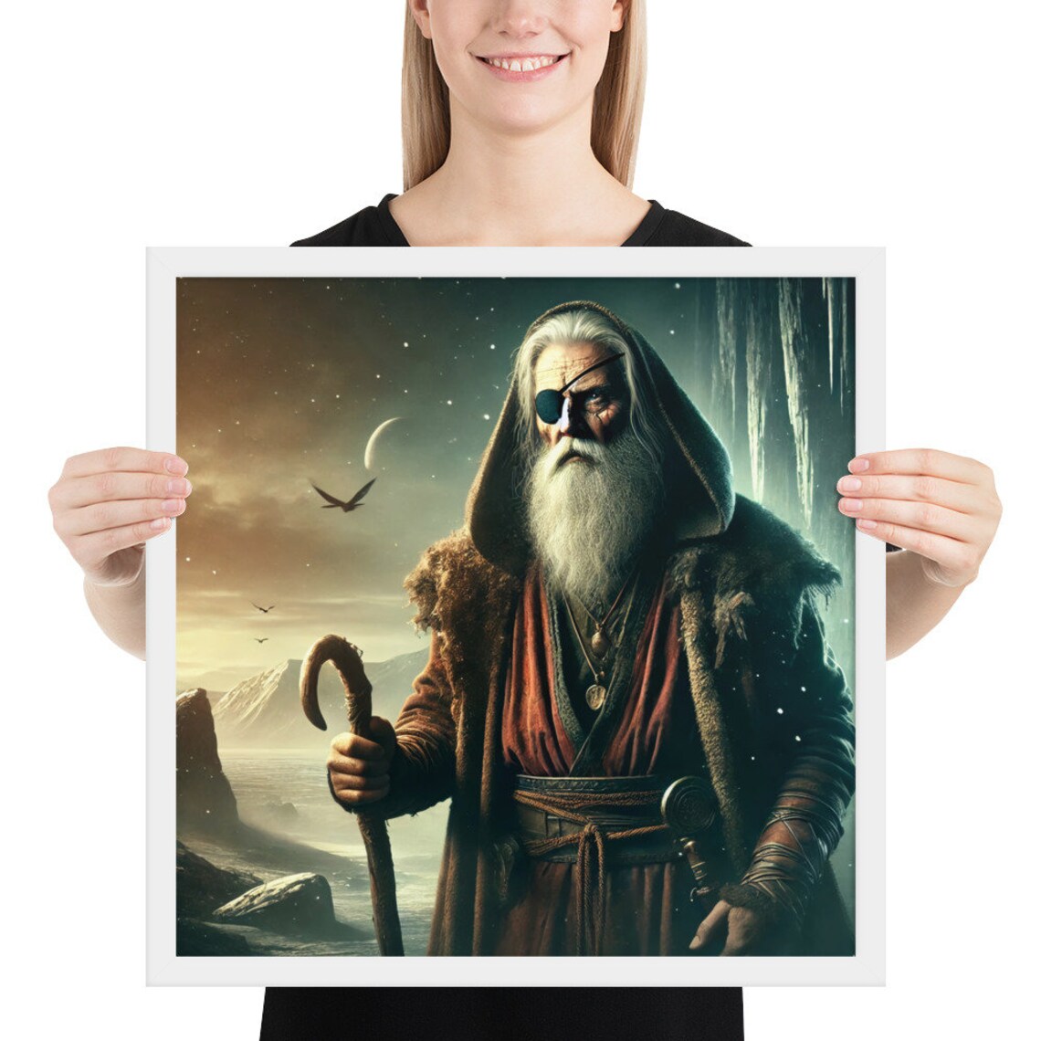 Odin the Wanderer Poster – Norse Mythology Wall Art of the One-eyed God ...
