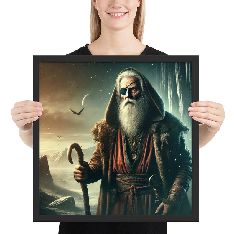 Odin the Wanderer Poster – Norse Mythology Wall Art of the One-eyed God ...