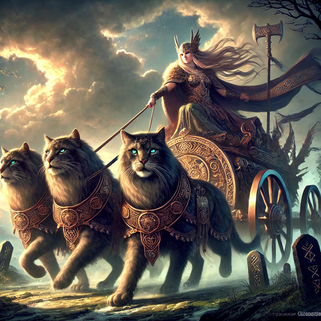 Freya’s Chariot - Goddess of Love and War With Her Mystical Cats ...