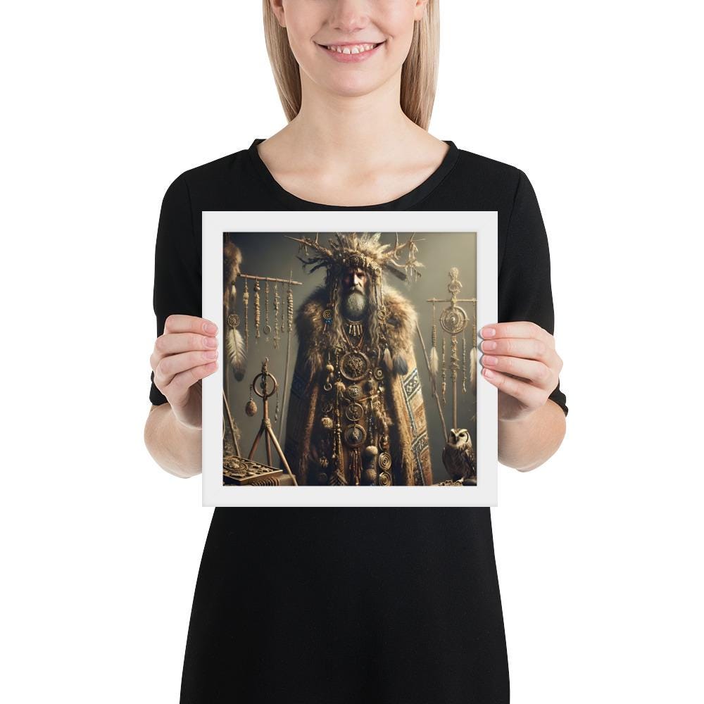 Primal Shaman: Framed Funnelbeaker Culture Spiritual Art Print - Etsy