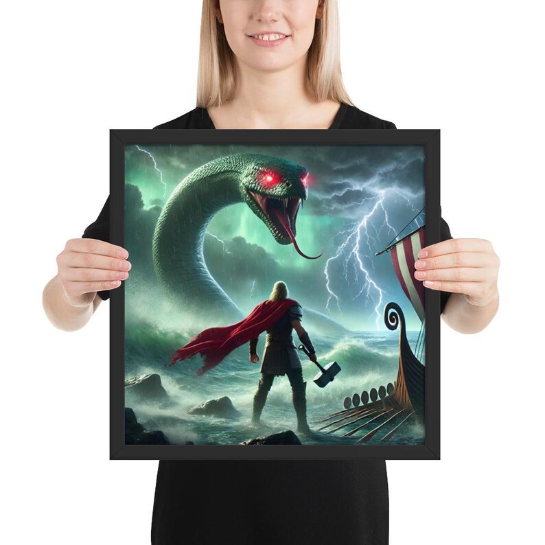 Thor Vs. Jörmungandr - Epic Showdown in Norse Mythology Poster - Etsy