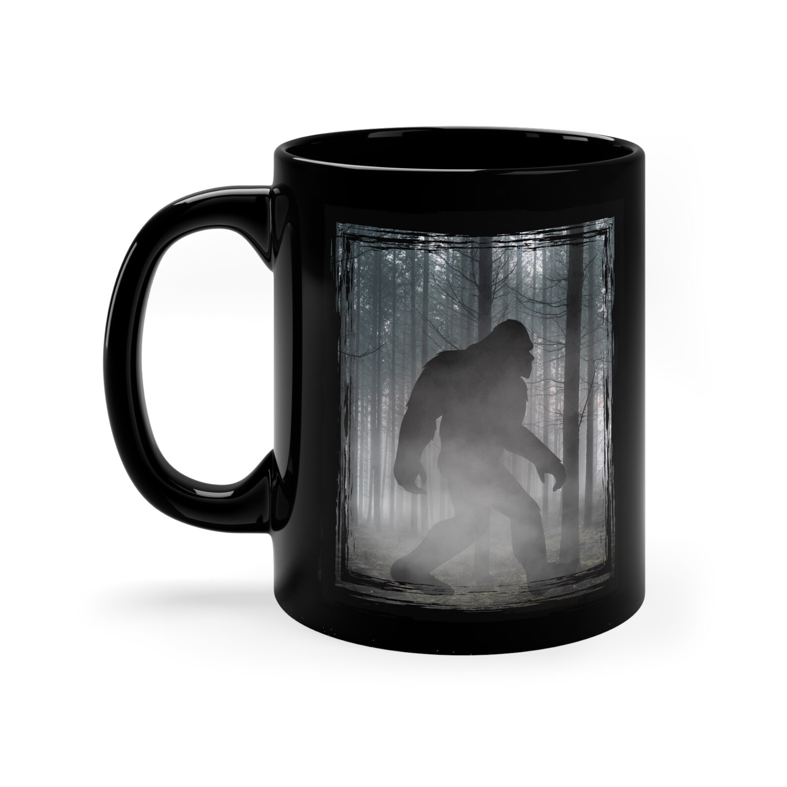 Bigfoot in the Mist Coffee Mug, Sasquatch Forest Mug, Wilderness ...