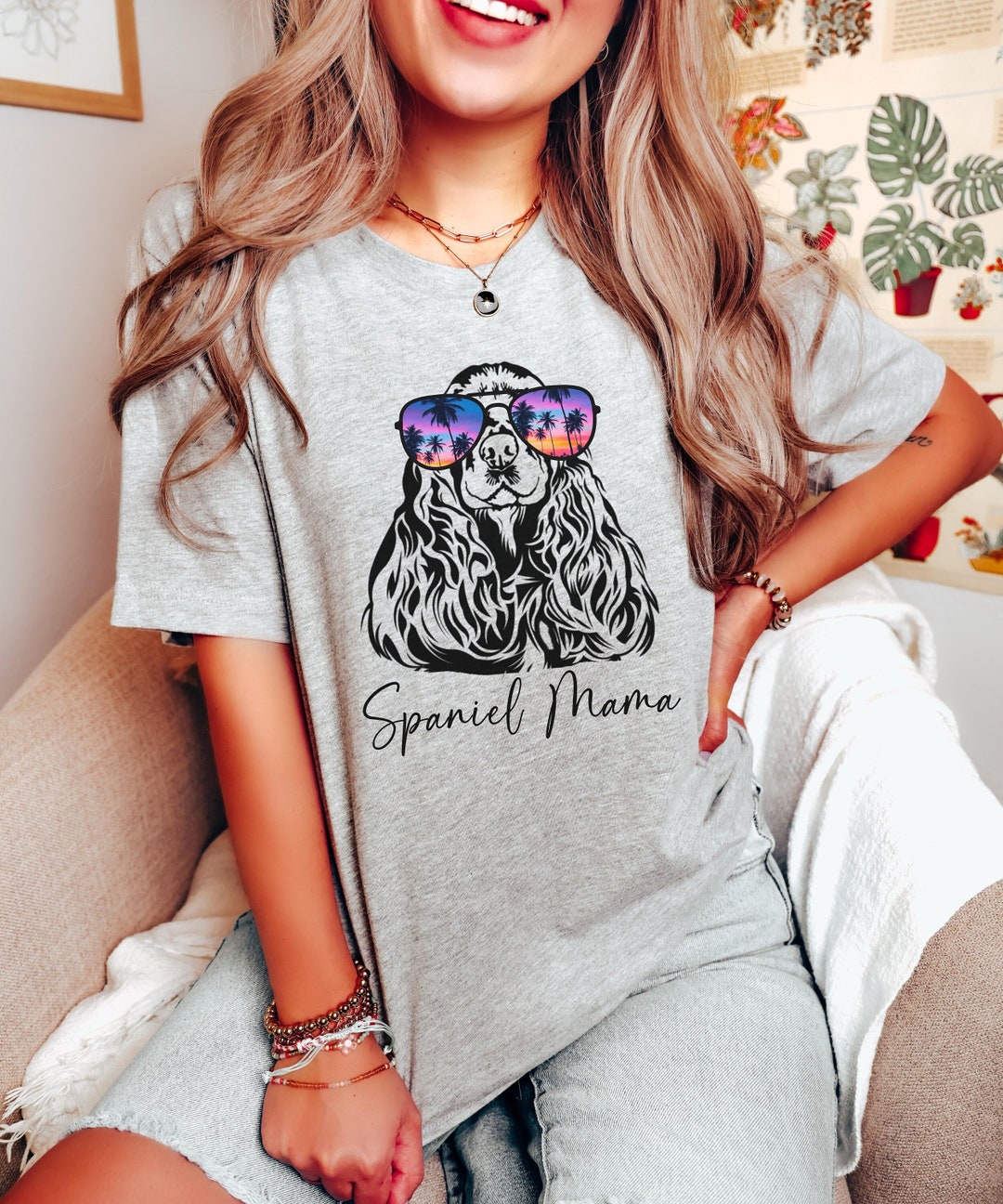 Cocker Spaniel Mama Tshirt, Womens Spaniel Dog Shirt, Cocker Spaniel ...