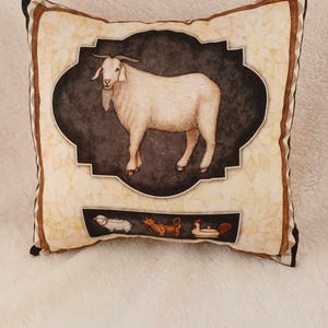 Barnyard Pillow- Goat - Etsy